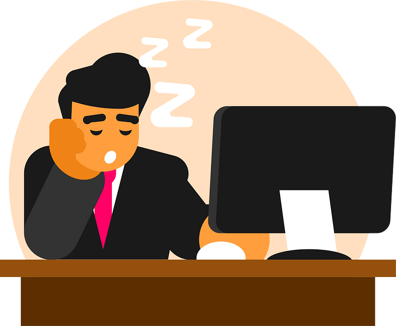 Asleep At Desk Clipart