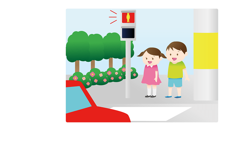 Children Waiting at Traffic Light - Free vector clipart images on ...