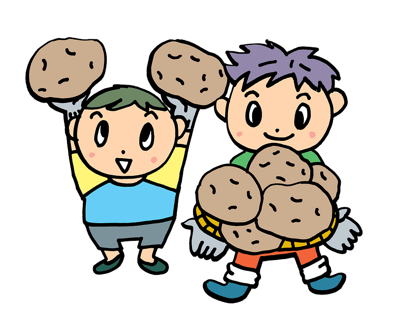 Little Boy with Potato Vegetable - Free vector clipart images on ...