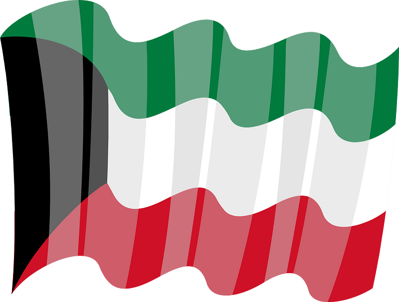 Waving flag of Kuwait - Free vector clipart images on creazilla.com