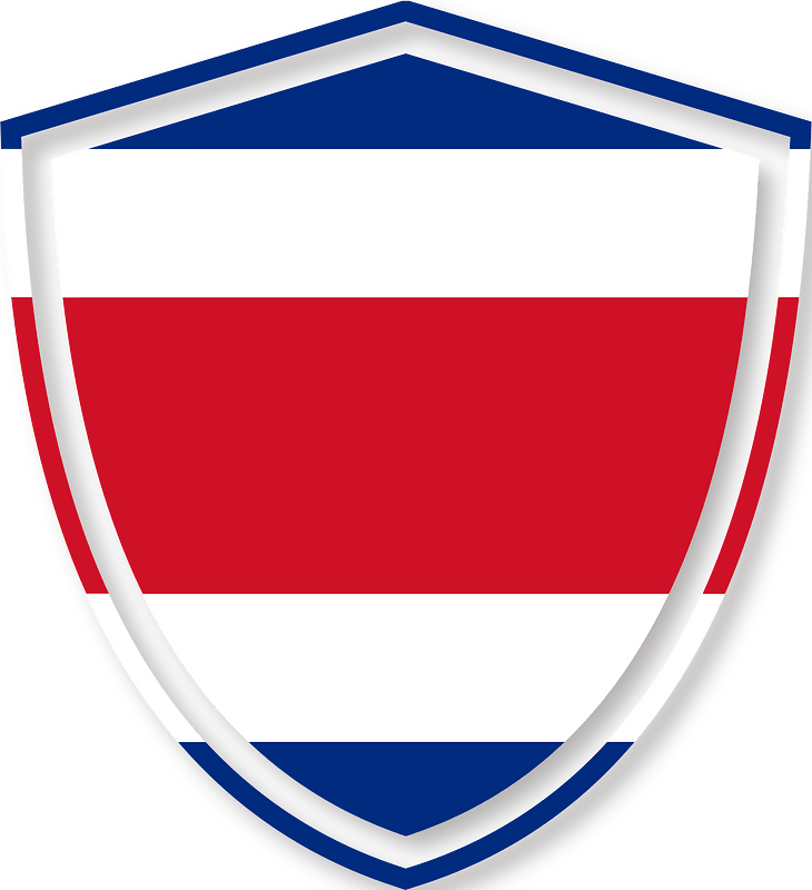 Costa Rica flag heraldic shield - Free vector clipart images on ...