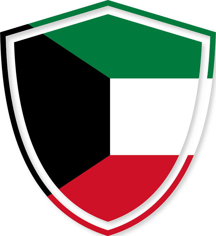 Kuwait flag heraldic shield - Free vector clipart images on creazilla.com