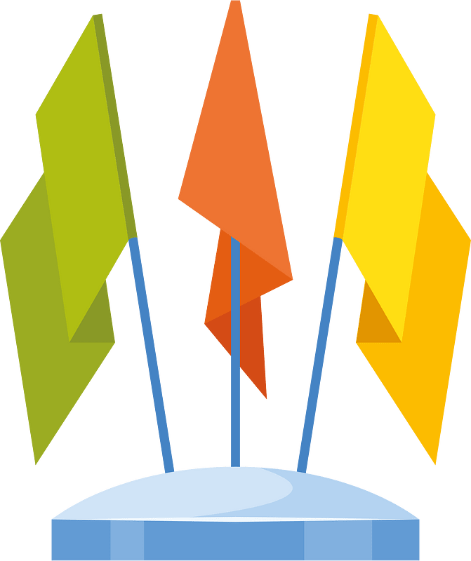 Three flags clipart. Free download transparent .PNG | Creazilla