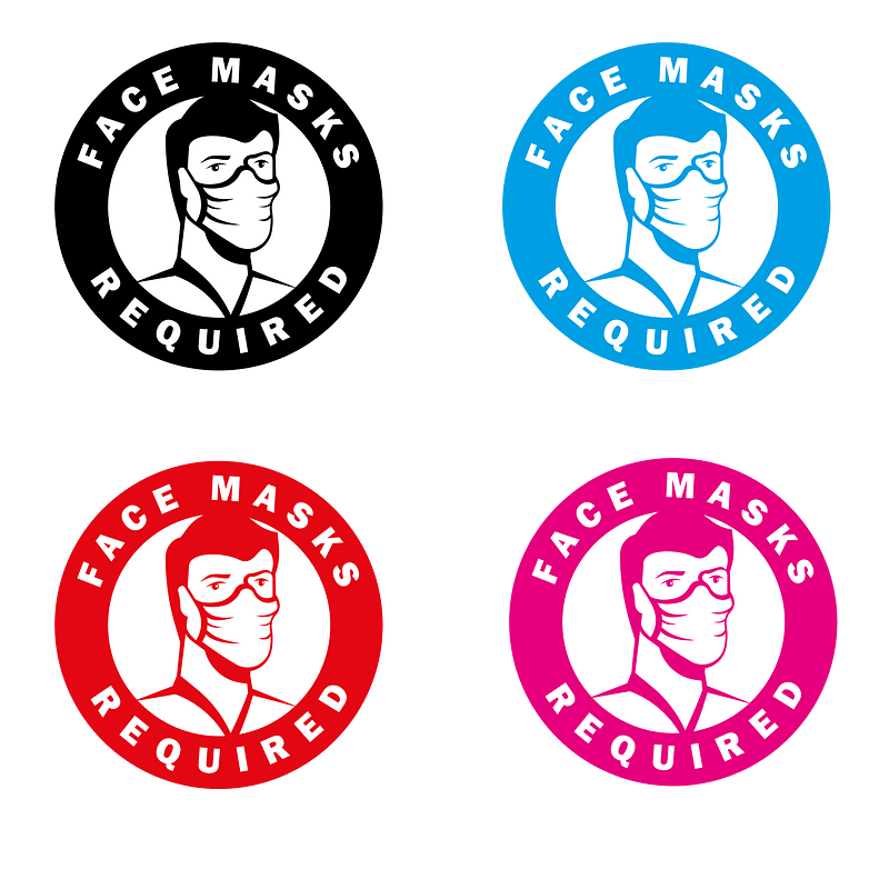 Face masks required signs - Free vector clipart images on creazilla.com