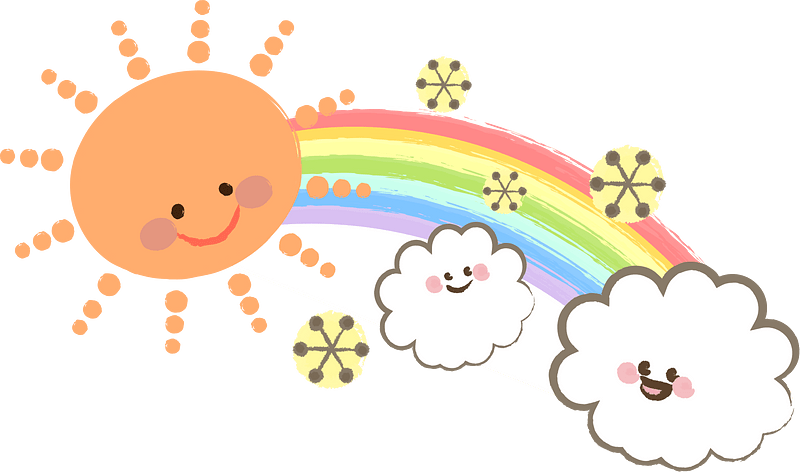 Sun over the Rainbow and the Clouds - Free vector clipart images on ...