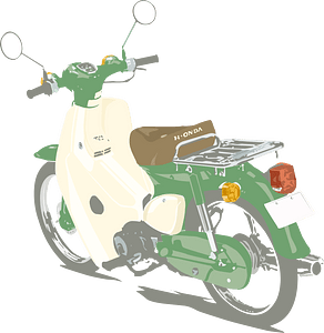 Honda Super Cub Motorcycle - Free vector clipart images on creazilla.com