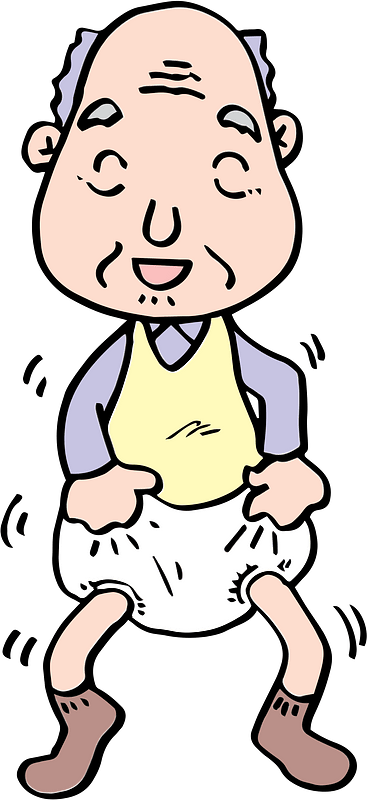 Senior Man in a Diaper clipart. Free download transparent .PNG | Creazilla