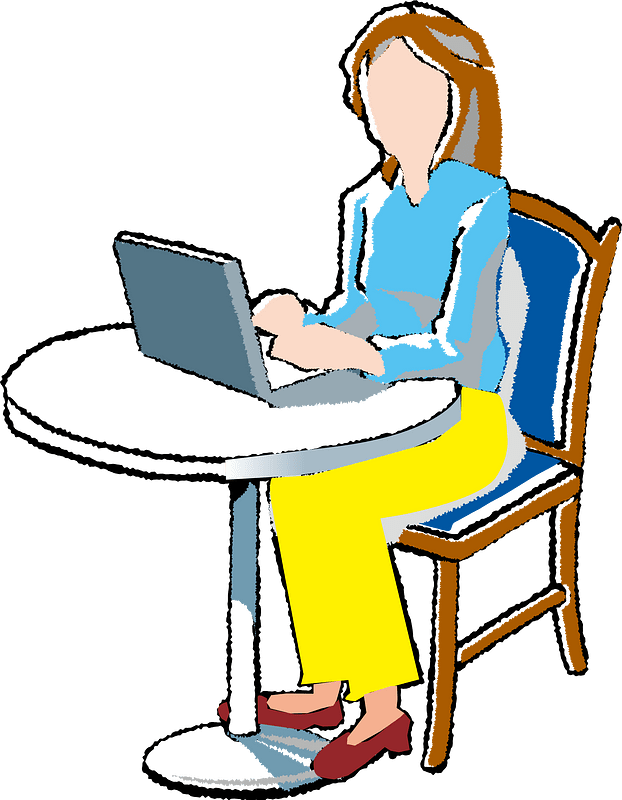 Woman Works on Laptop Computer clipart. Free download transparent .PNG ...