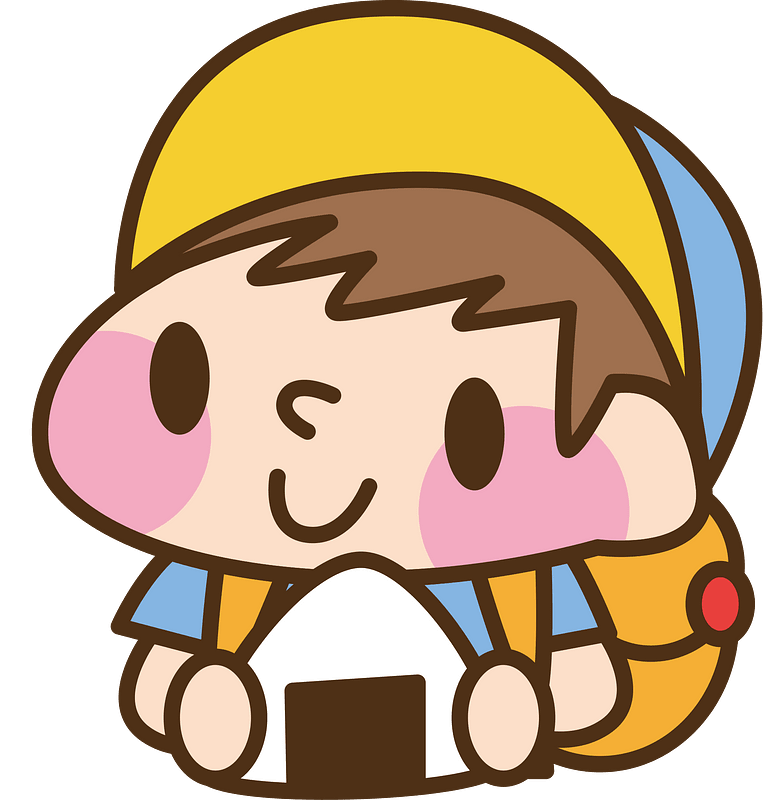 Little Boy with a Rice Ball - Free vector clipart images on creazilla.com