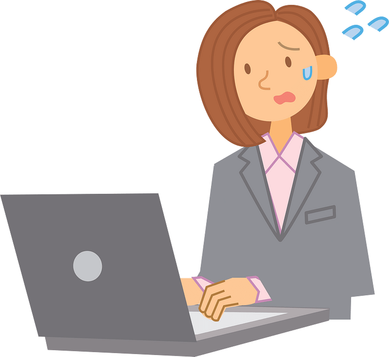 Business Woman Works Hard On Laptop Computer Free Vector Clipart Images On 