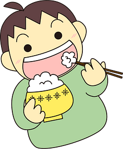 Young Boy Eats Cooked Rice - Free vector clipart images on creazilla.com