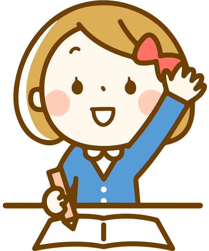 Girl Raised Hand Clip Art