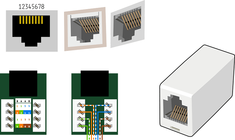 8p8c female aka RJ-45 by Rones clipart. Free download transparent .PNG ...