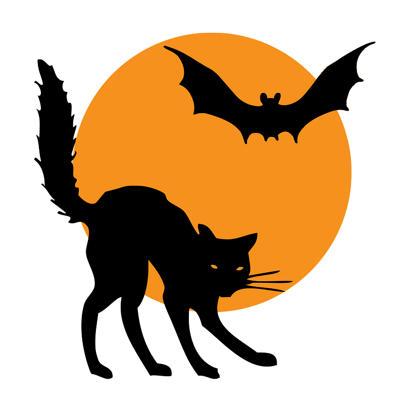 Bat and a Cat - Free vector clipart images on creazilla.com