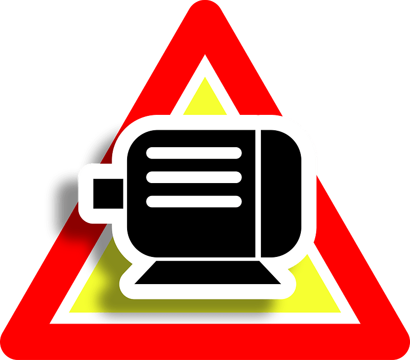 Warning motor icon - Free vector clipart images on creazilla.com