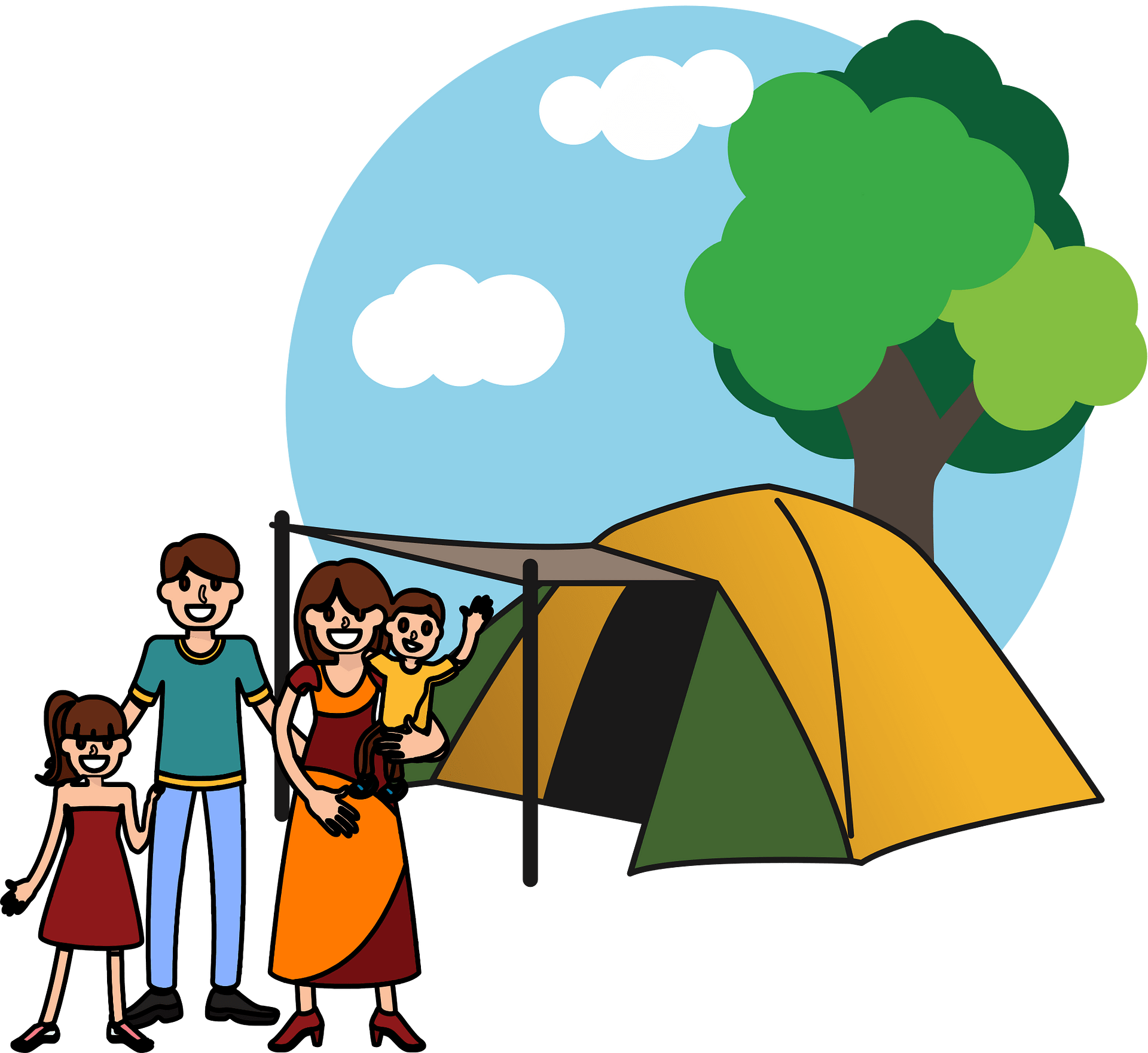 Family Camping Trip Clipart