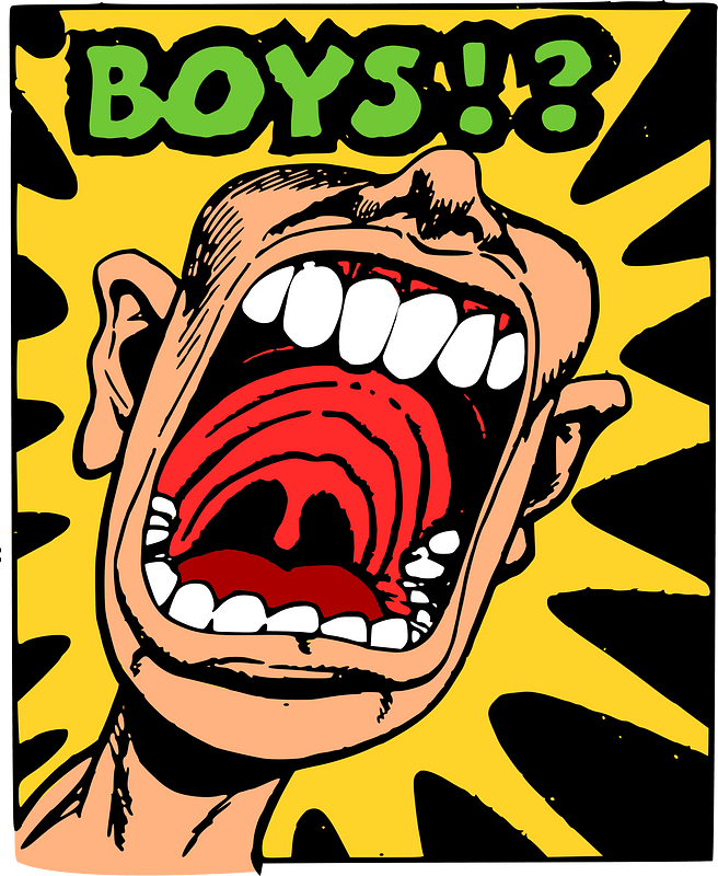 Man Shouting - Boys! - Free vector clipart images on creazilla.com