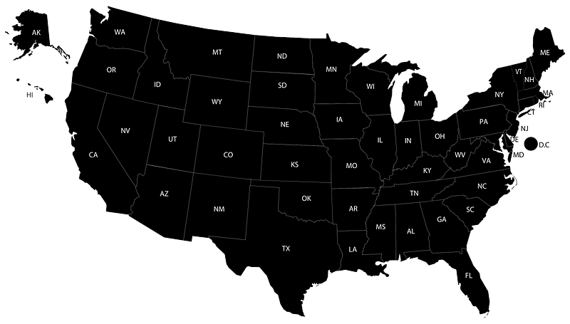United States Map With Labels - Free vector clipart images on creazilla.com