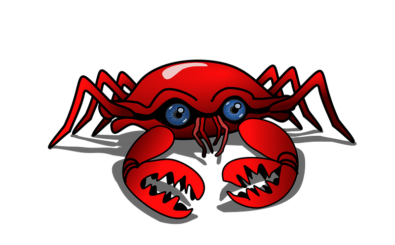 little crab with blue eyes - Free vector clipart images on creazilla.com