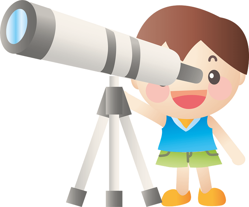 Looking Through Telescope Clipart
