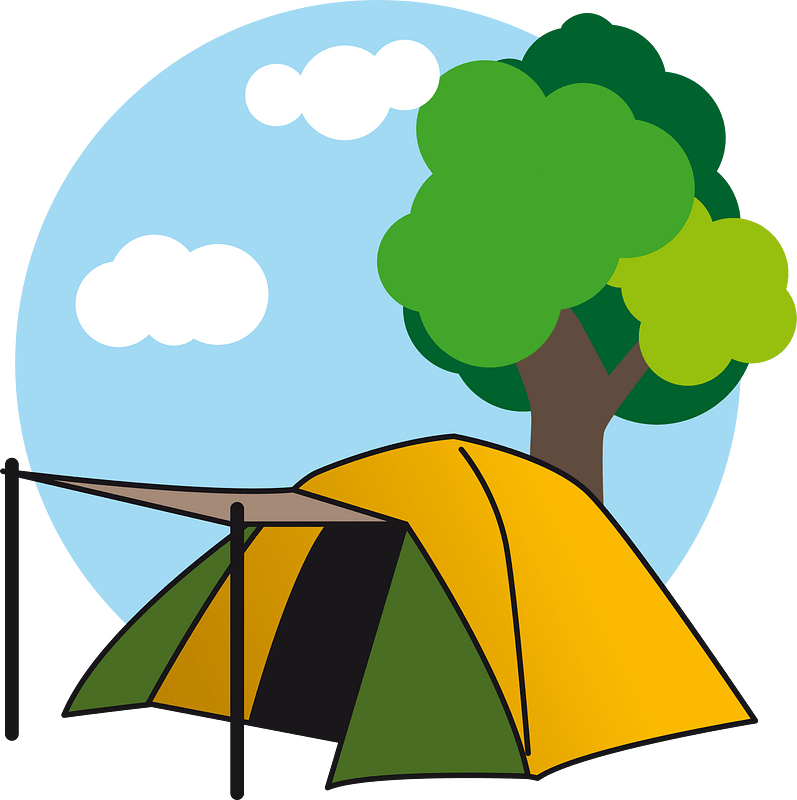 Tent camp clipart