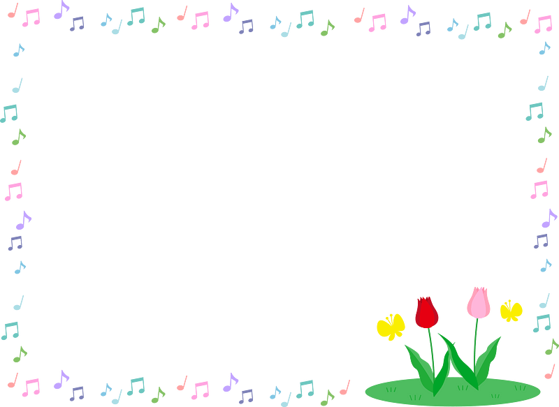Tulip musical note frame - Free vector clipart images on creazilla.com