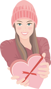 Valentines day girl clipart. Free download transparent .PNG | Creazilla