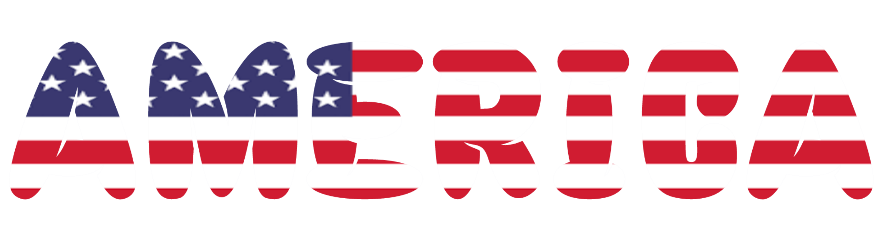 America lettering with flag clipart