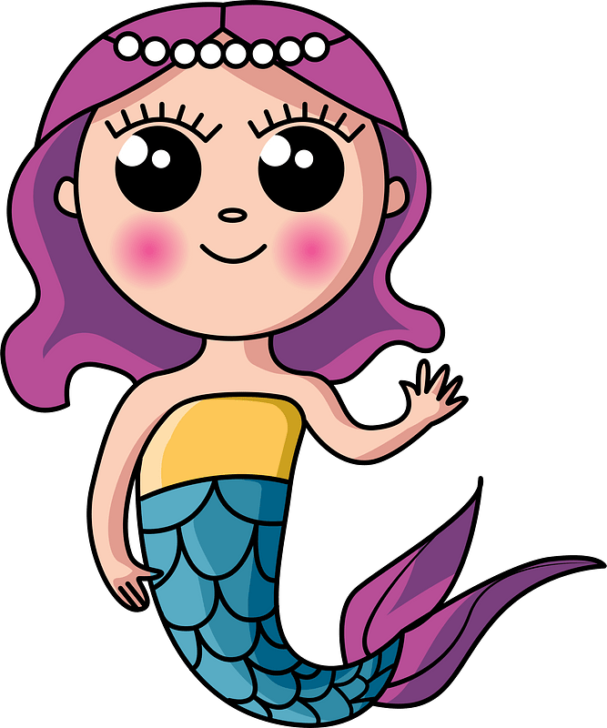 Cute Mermaid clipart. Free download transparent .PNG | Creazilla