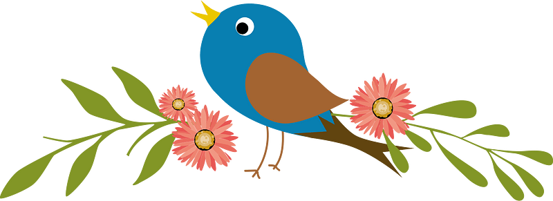 Bird with Flowers clipart. Free download transparent .PNG | Creazilla