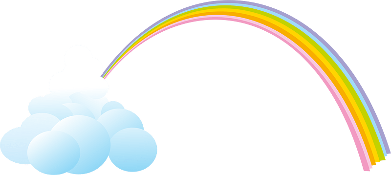 Rainbow with cloud clipart. Free download transparent .PNG | Creazilla