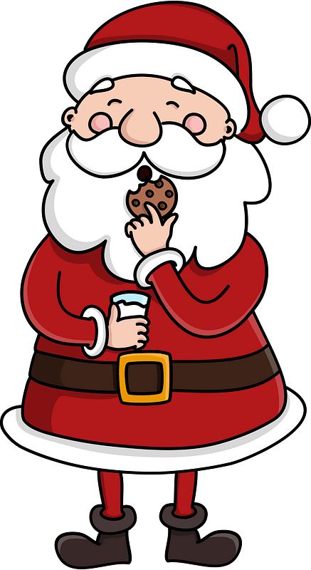 Santa with cookie clipart. Free download transparent .PNG | Creazilla