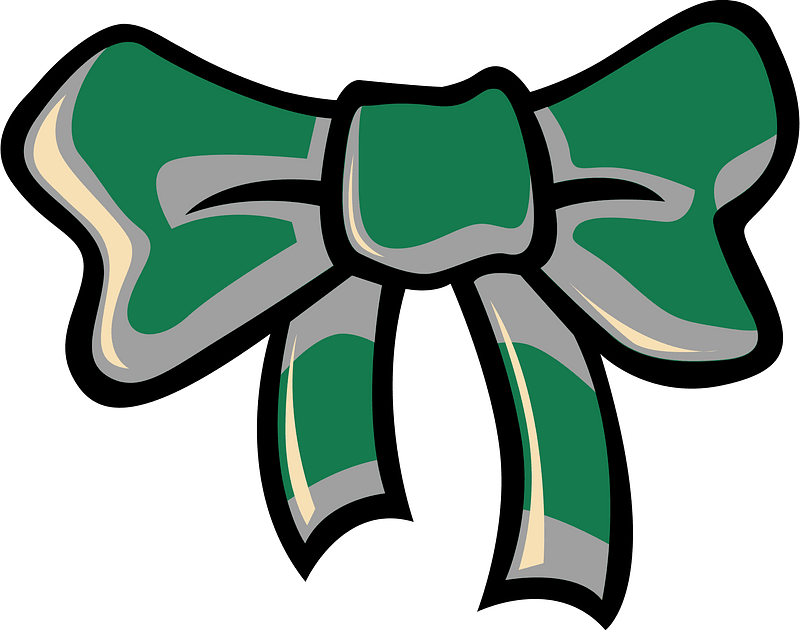 Green bow clipart. Free download transparent .PNG | Creazilla