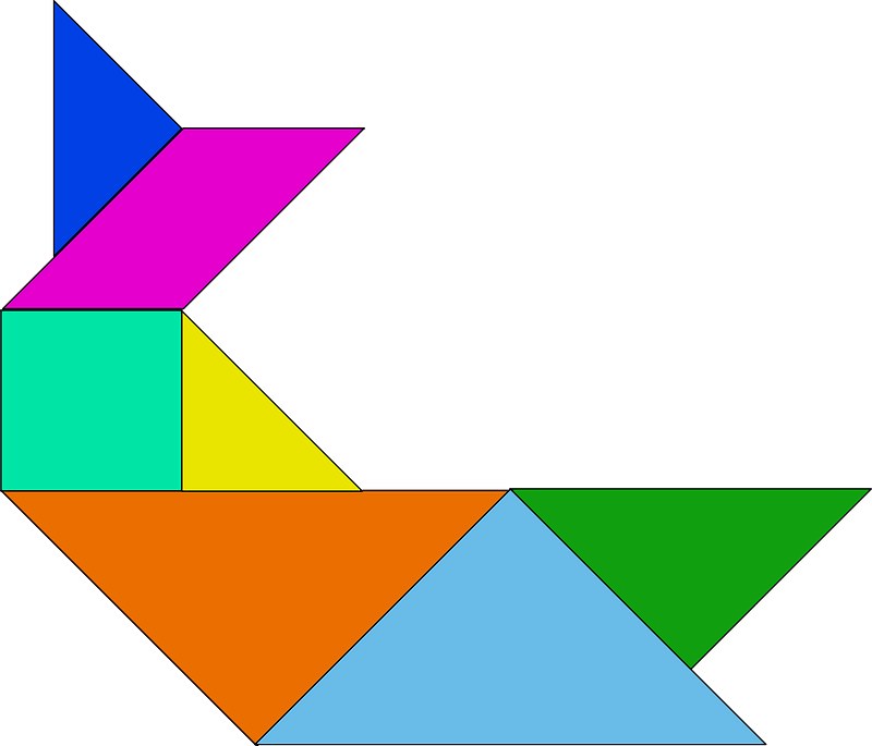 Tangram whale - Free vector clipart images on creazilla.com