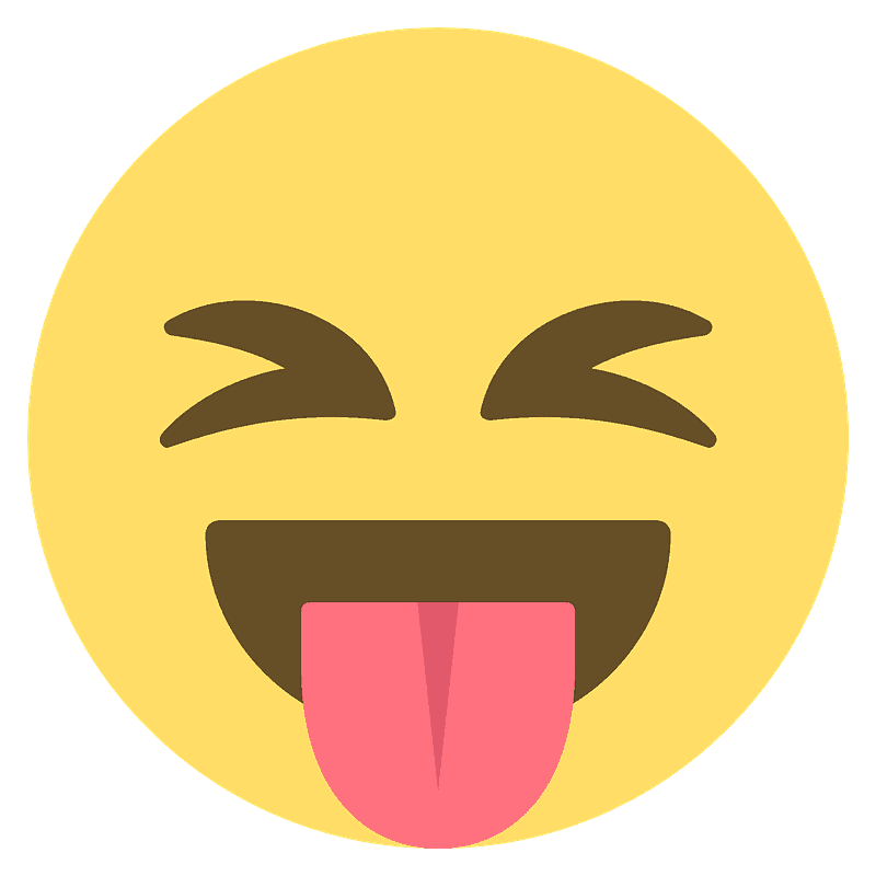 Squinting face with tongue - Free vector emoji on creazilla.com