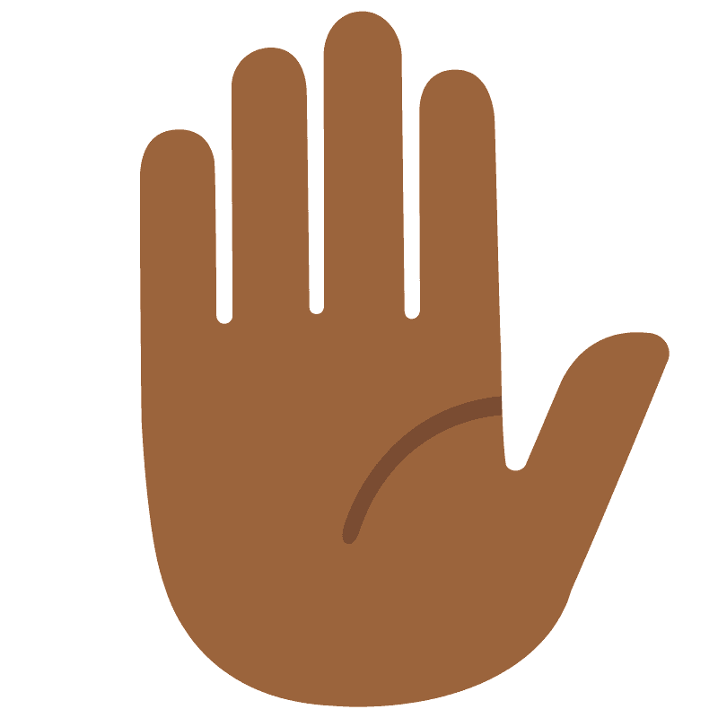 Středně tmavý odstín pleti zvednutá ruka emoji klipart. Zdarma ke ...