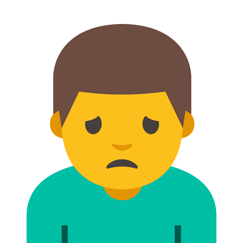 Man frowning - Free vector emoji on creazilla.com