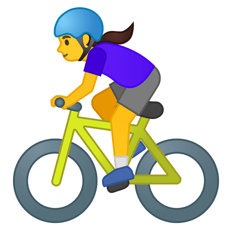 Woman biking emoji clipart. Free download transparent .PNG | Creazilla