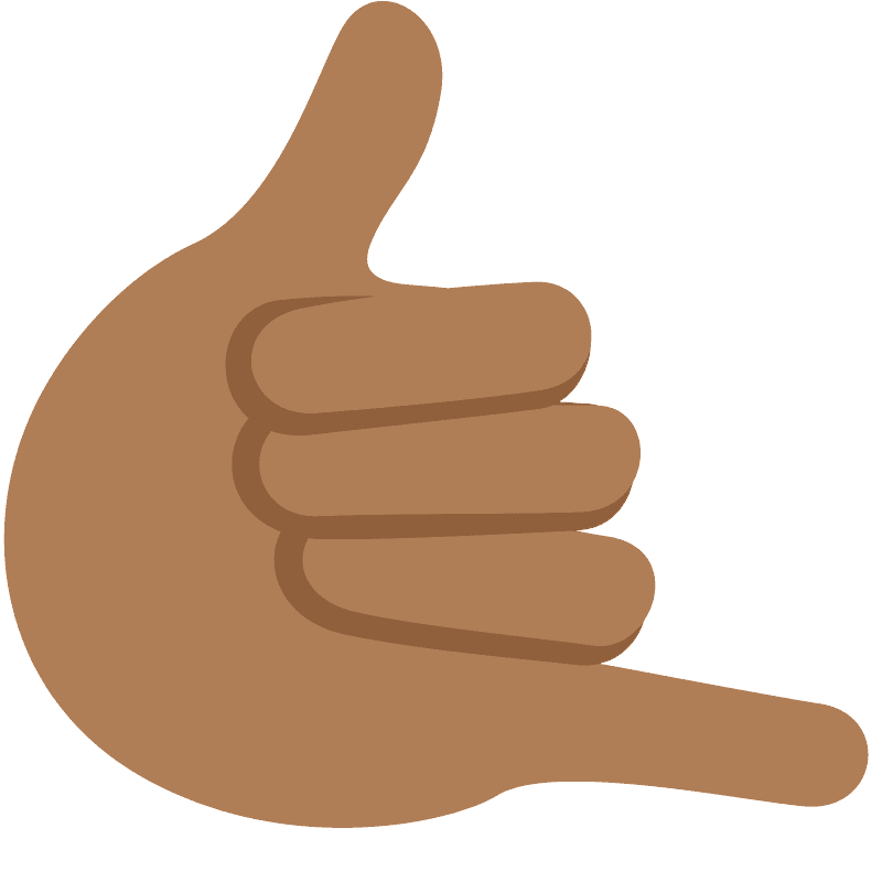 Medium til mørk teint ring til mig-hånd emoji clipart. Gratis download ...