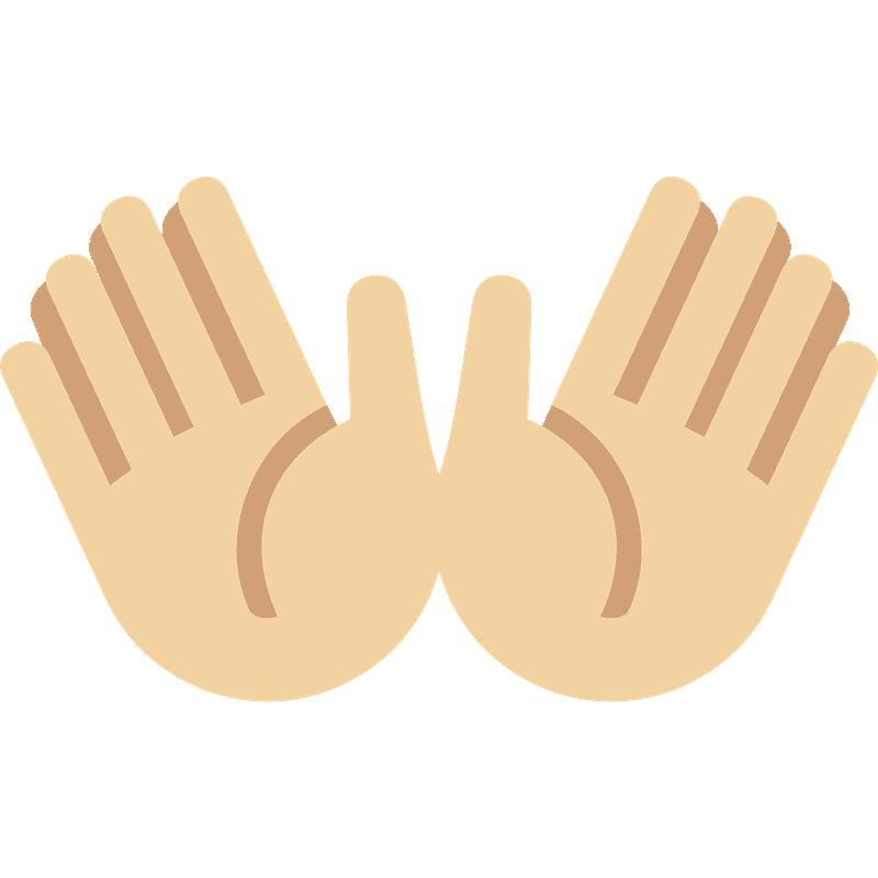 Open hands emoji clipart. Free download transparent .PNG | Creazilla