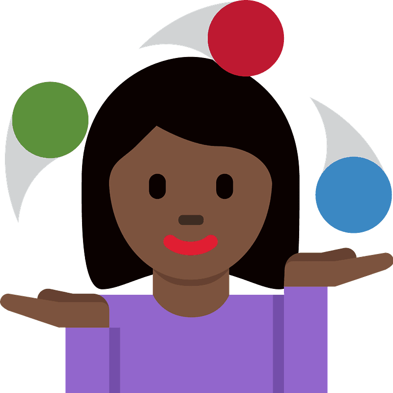 Woman juggling emoji clipart. Free download transparent .PNG | Creazilla
