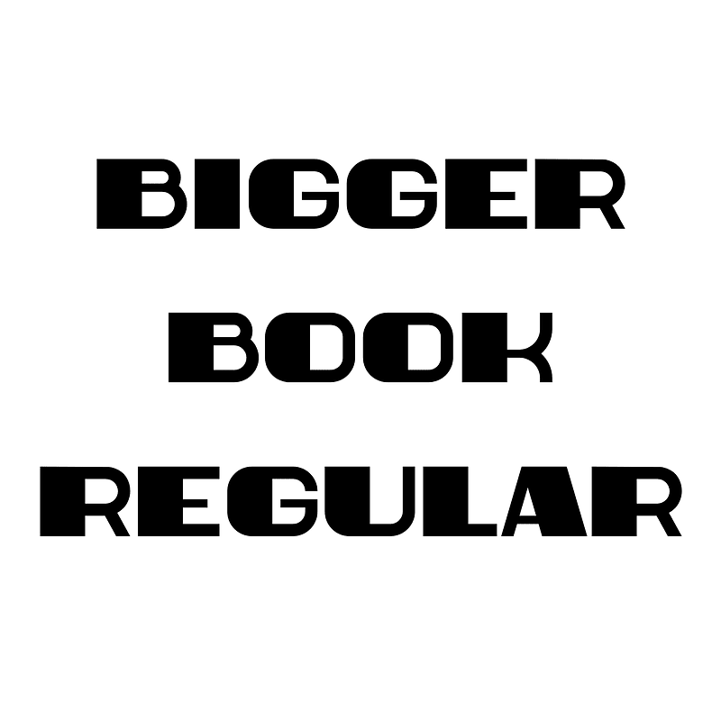 Bigger Book Regular - Free fonts on creazilla.com