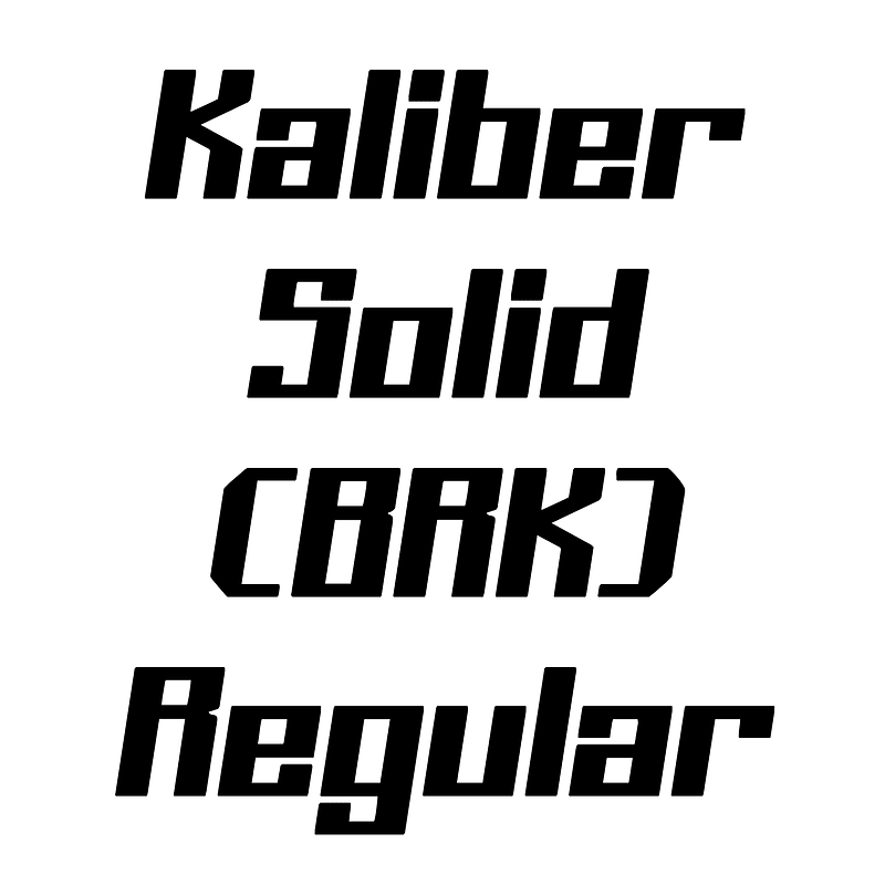 Kaliber Solid (BRK) Regular - Free fonts on creazilla.com