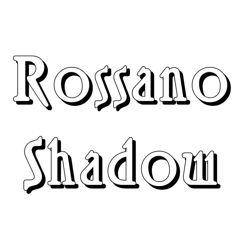 Rossano Shadow font - Free fonts on Creazilla | Creazilla