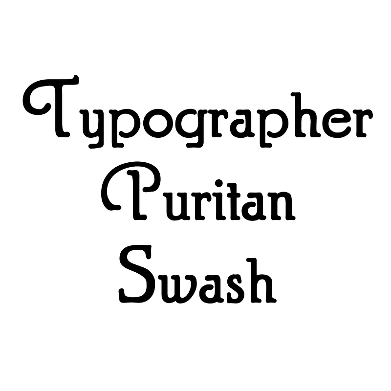 Typographer Puritan Swash font - Free fonts on Creazilla | Creazilla