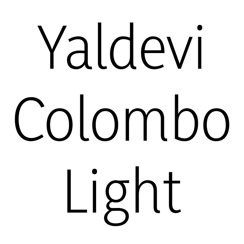 Yaldevi Colombo Light - Free fonts on creazilla.com