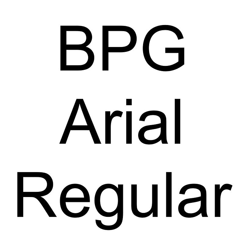 BPG Arial Regular | Creazilla