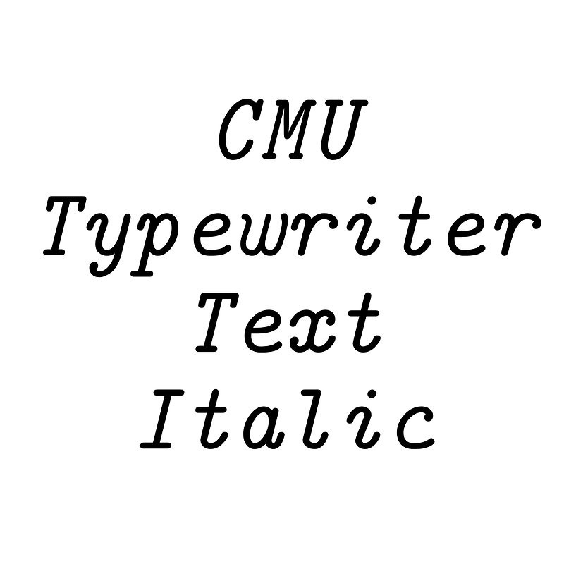CMU Typewriter Text Italic font - Free fonts on Creazilla | Creazilla
