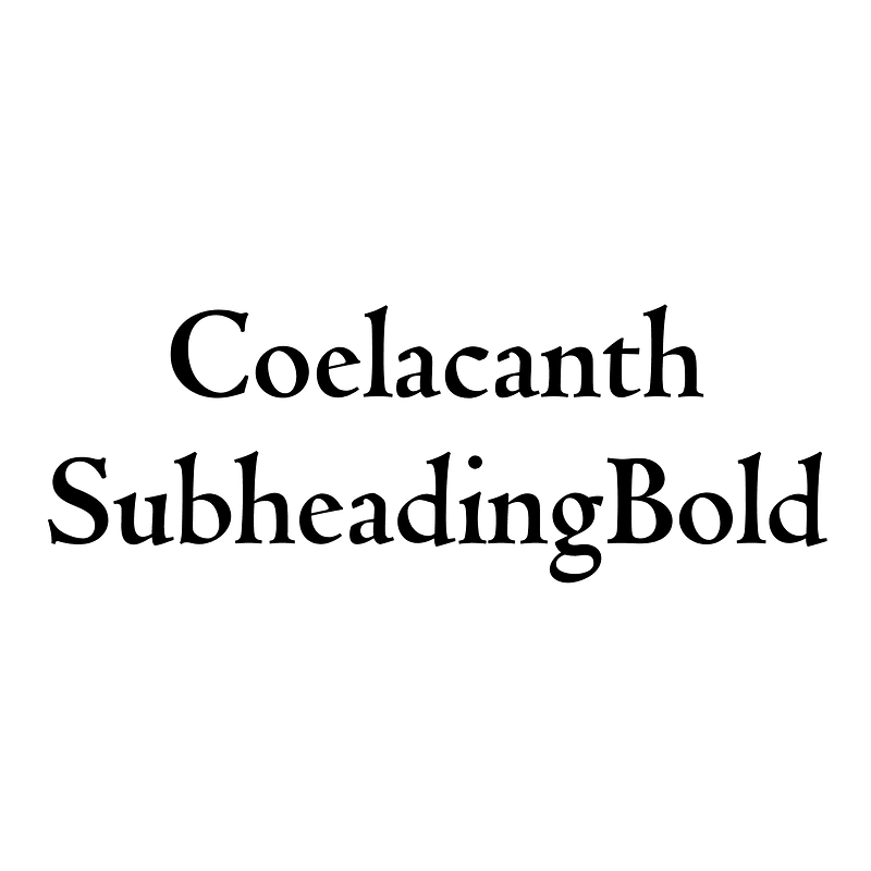 Coelacanth SubheadingBold - Free fonts on creazilla.com