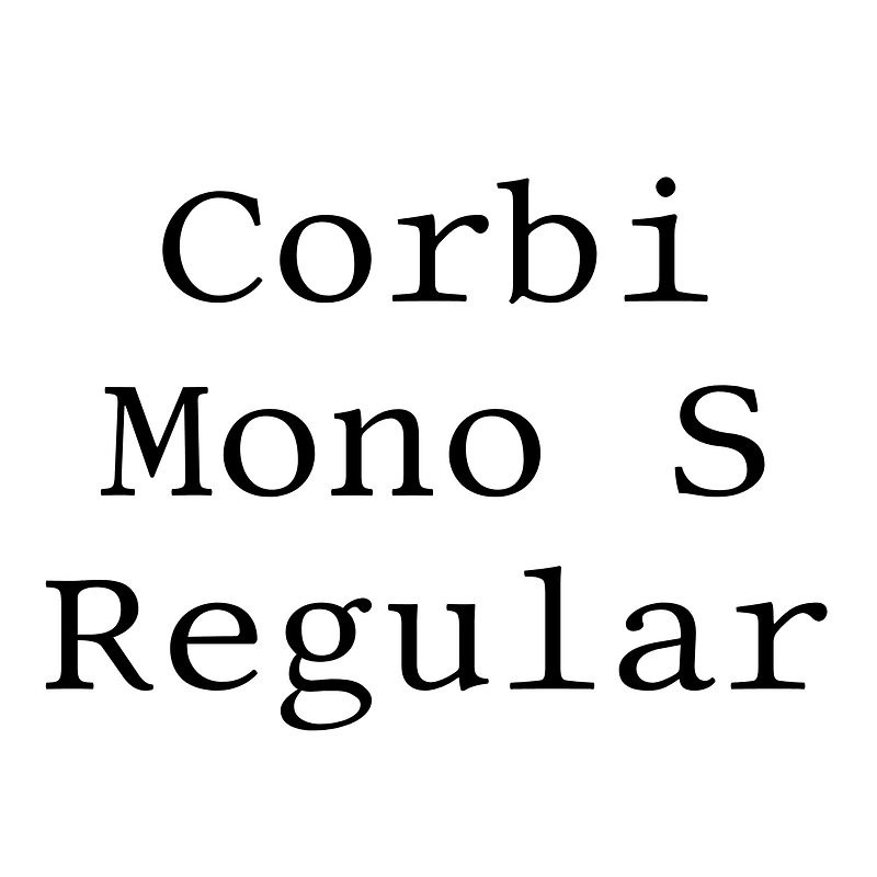 Corbi Mono S Regular font - Free fonts on Creazilla | Creazilla